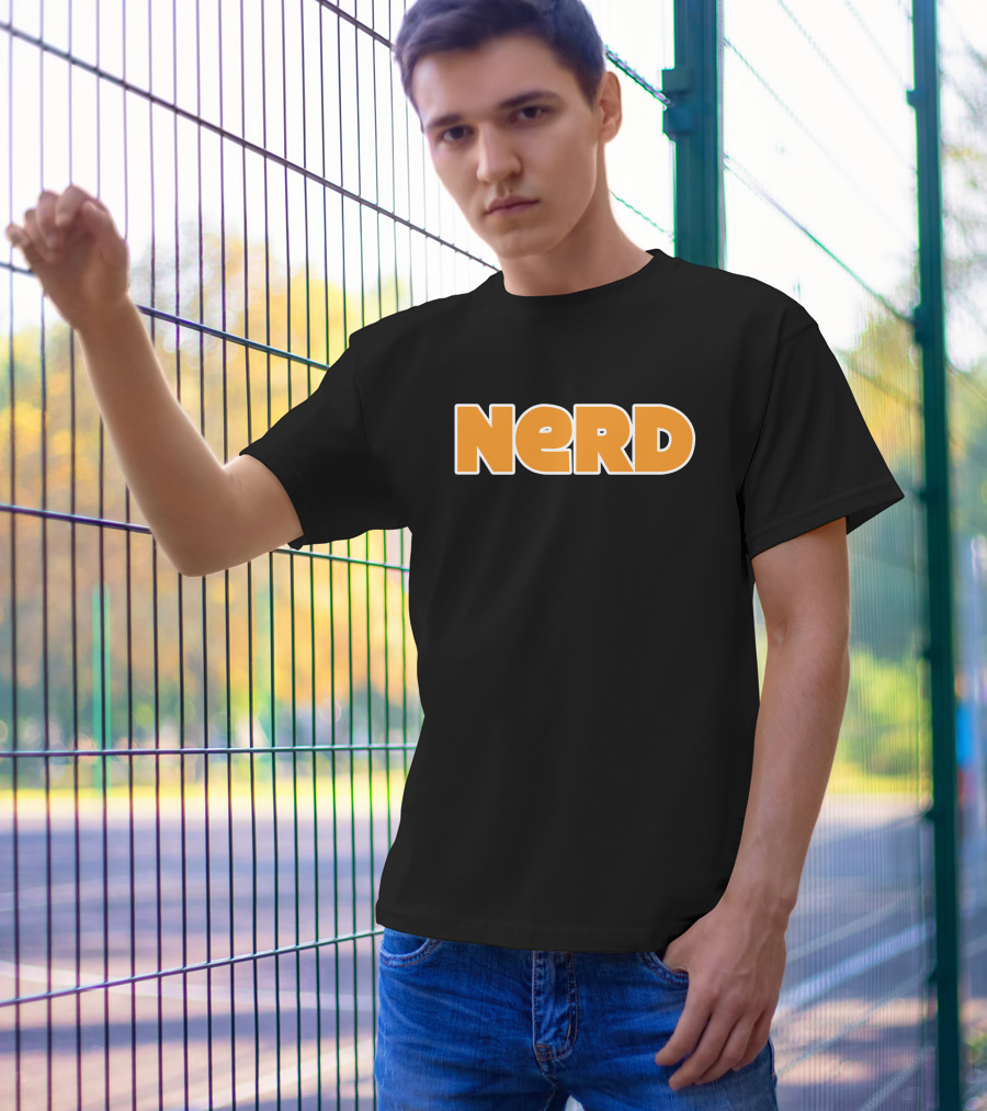 NERD Bold Orange Text T-Shirt
