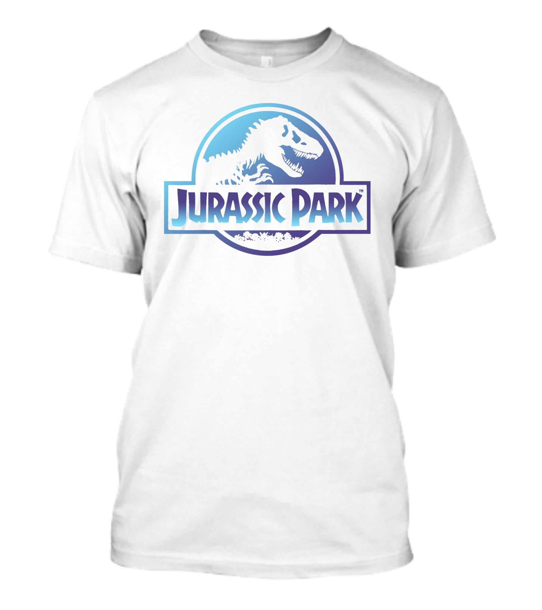 Jurassic Park Dinosaur Logo Blue And White T-Shirt