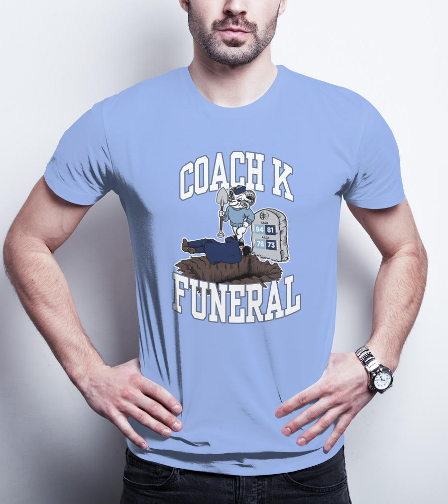 Coach K Funeral Tombstone 94 81 78 73 Duke Rivalry Iconic T-Shirt
