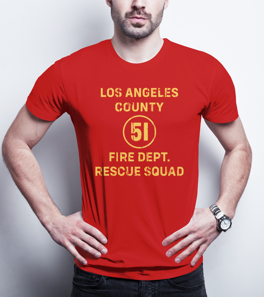 Los Angeles County 51 Fire Dept Rescue Squad T-Shirt