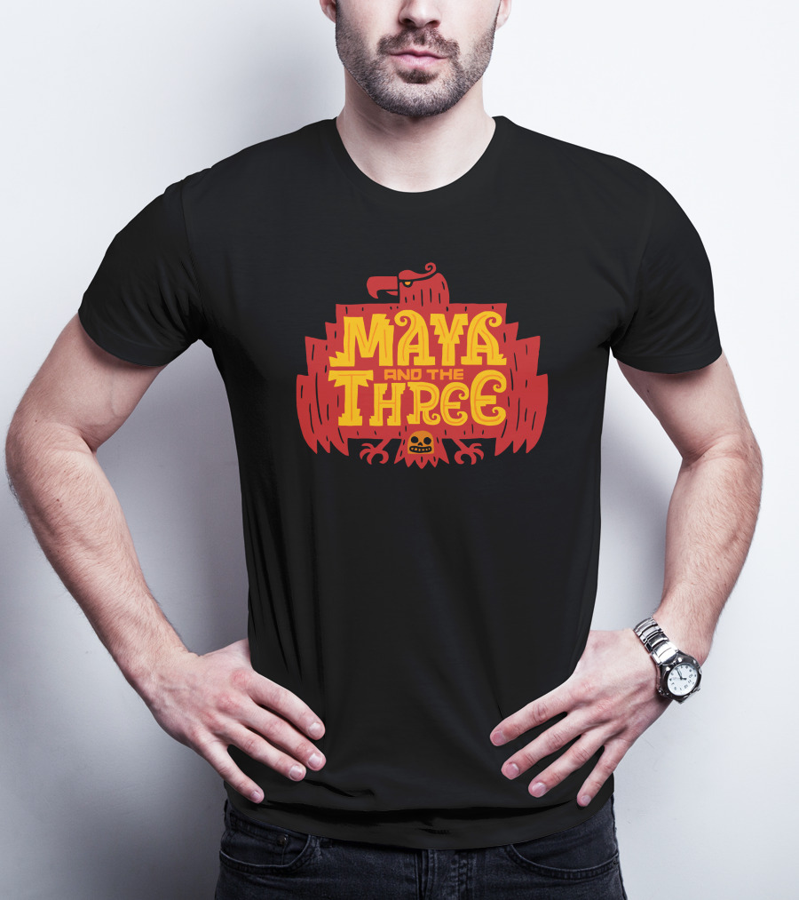Maya And The Three Aztec-Inspired Red Eagle Emblem T-Shirt