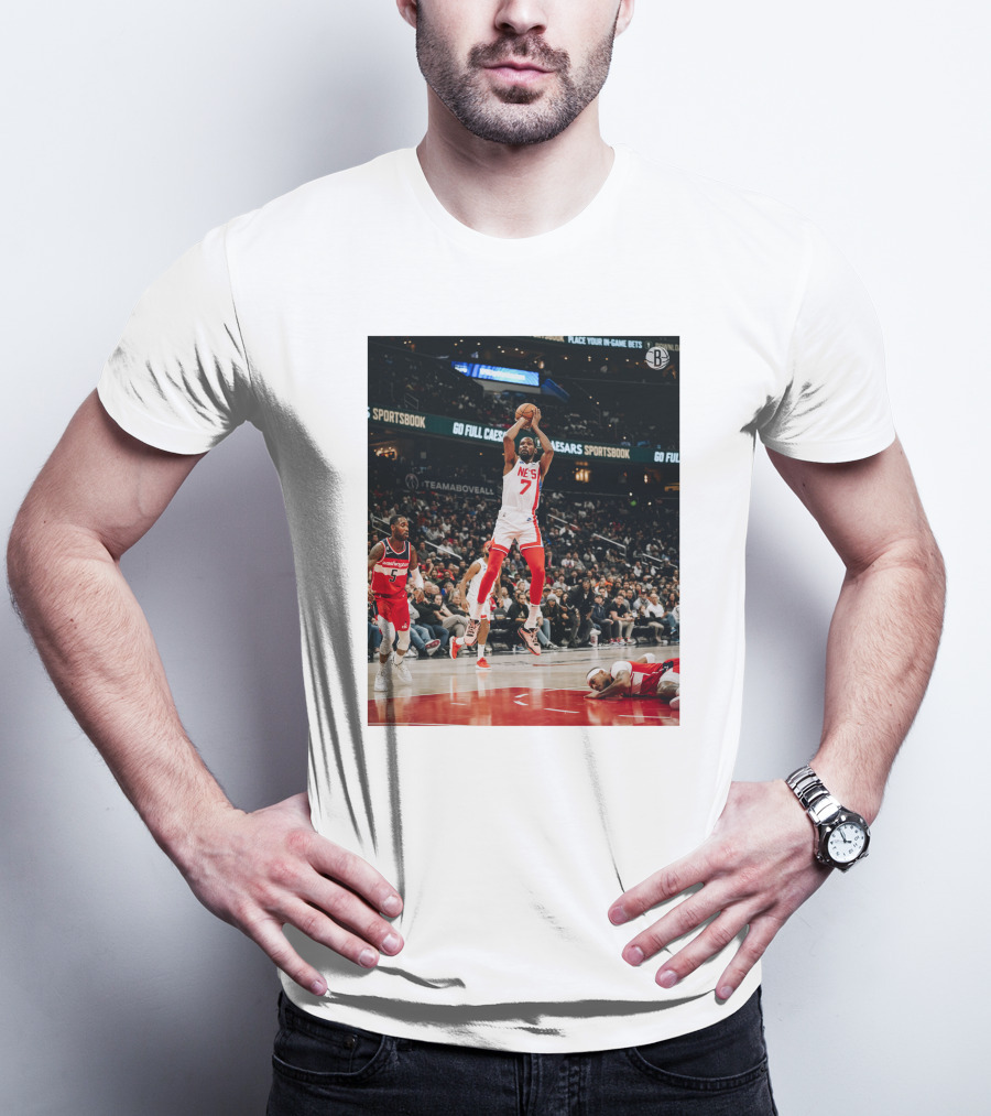 Kevin Durant Nets Dunk Against Washington Wizards NBA Action T-Shirt