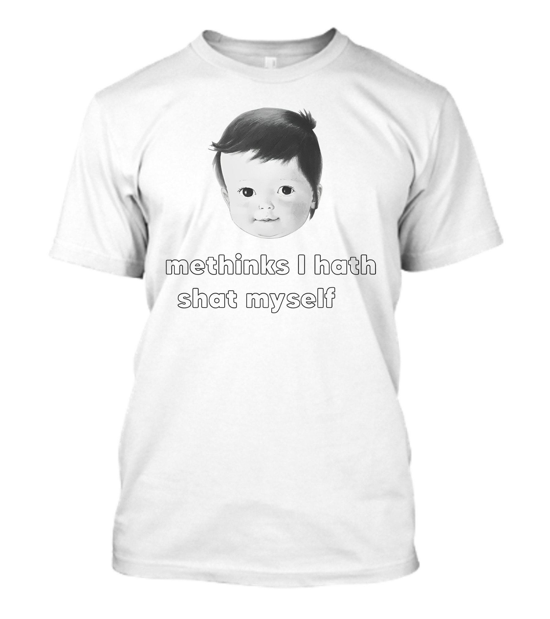 Methinks I Hath Shat Myself Baby Face Retro Humor T-Shirt