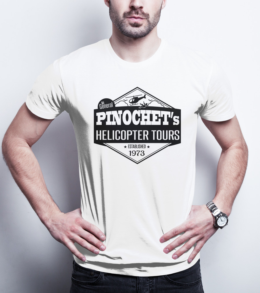 Mi General Pinochet's Helicopter Tours Established 1973 Vintage Emblem T-Shirt