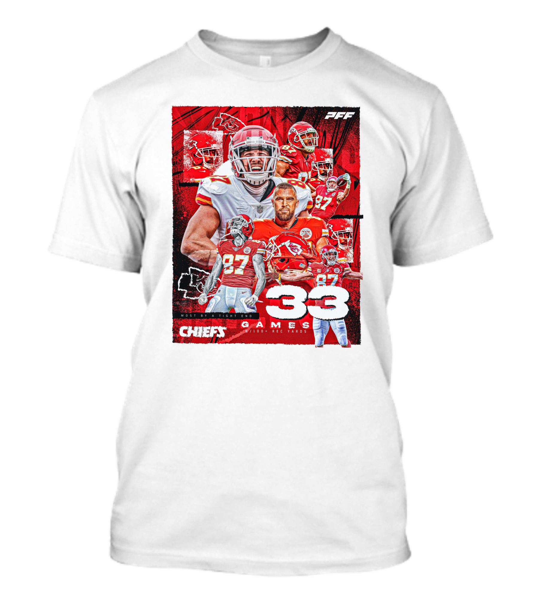 Chiefs Tight End Record 33 Games PFF Highlights T-Shirt