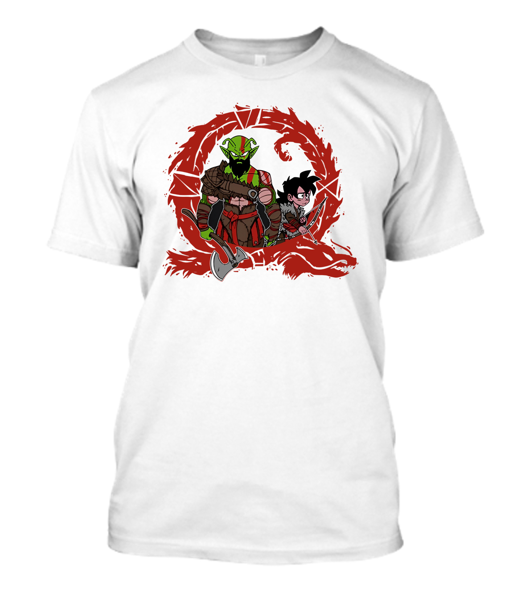 Kami Of War God Of War Crossover With Dragon Ball Z Characters T-Shirt