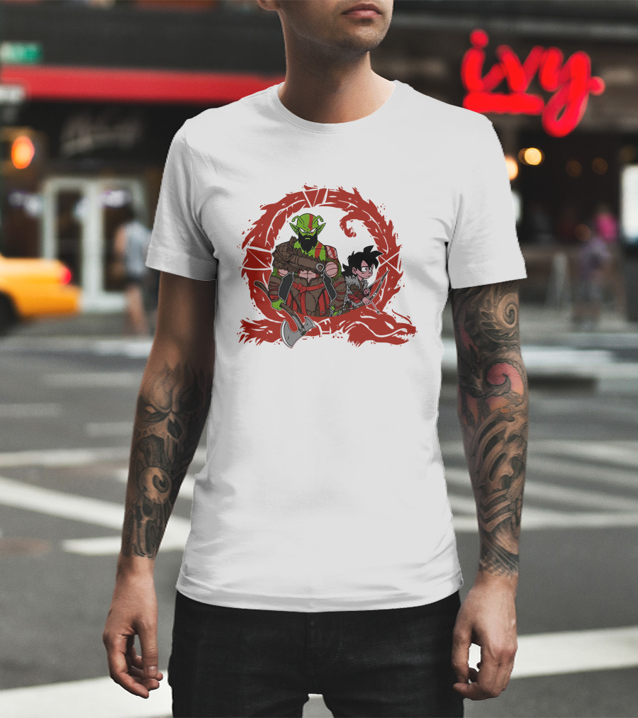 Kami Of War God Of War Crossover With Dragon Ball Z Characters T-Shirt