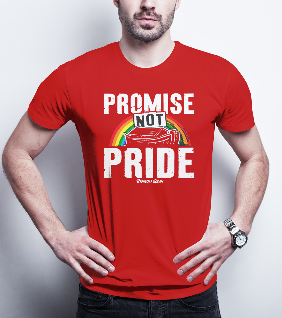 Promise Not Pride Noah's Ark Rainbow Bryson Gray T-Shirt