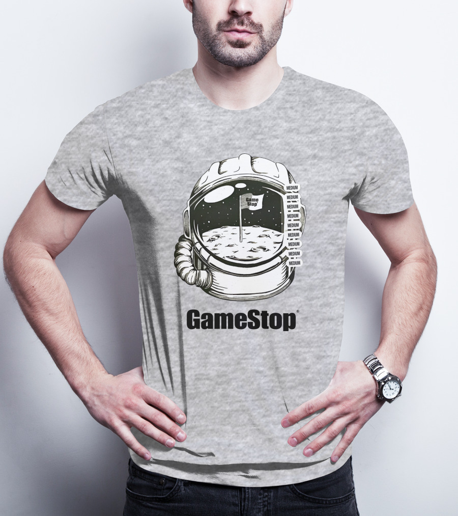 GameStop Astronaut Moon Medium Flag T-Shirt