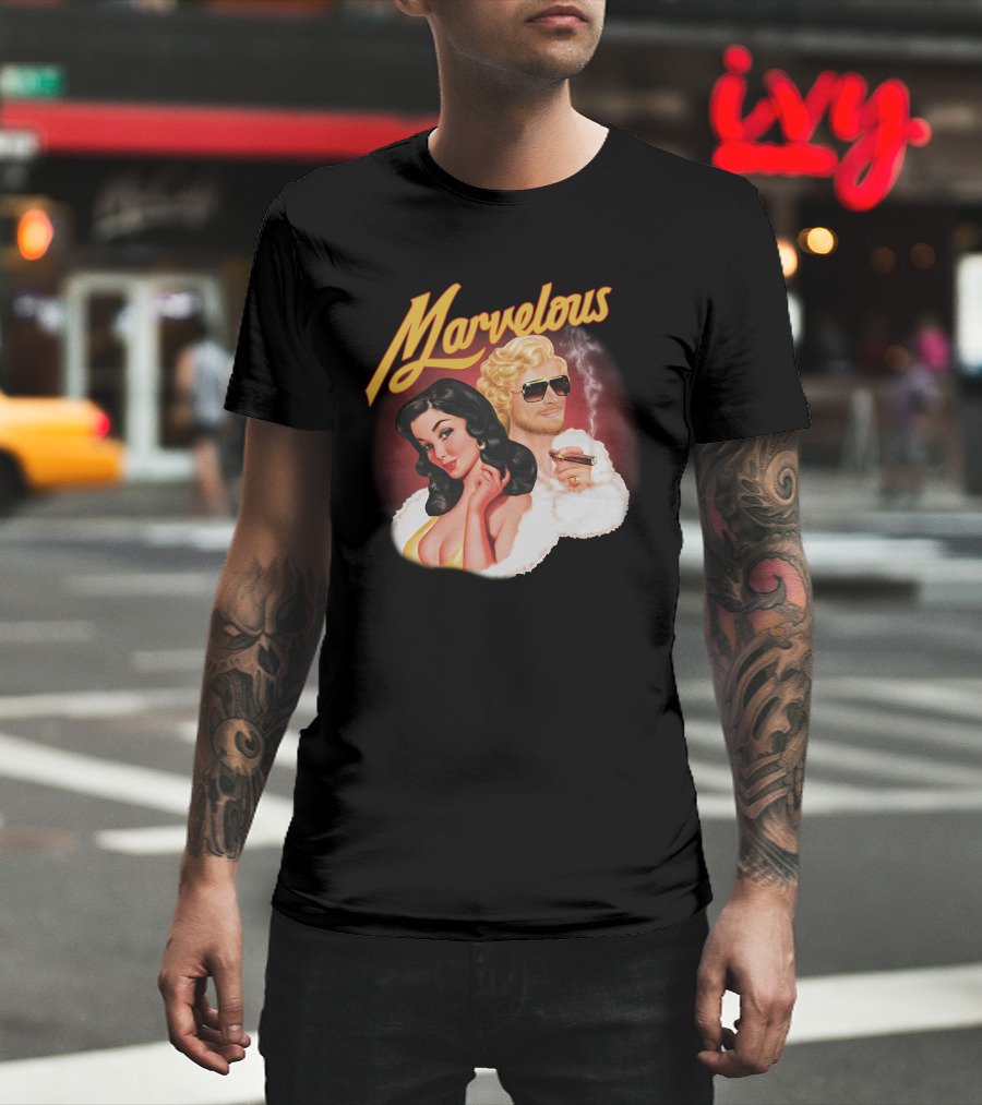 Marvelous Retro Style Couple With Cigars T-Shirt