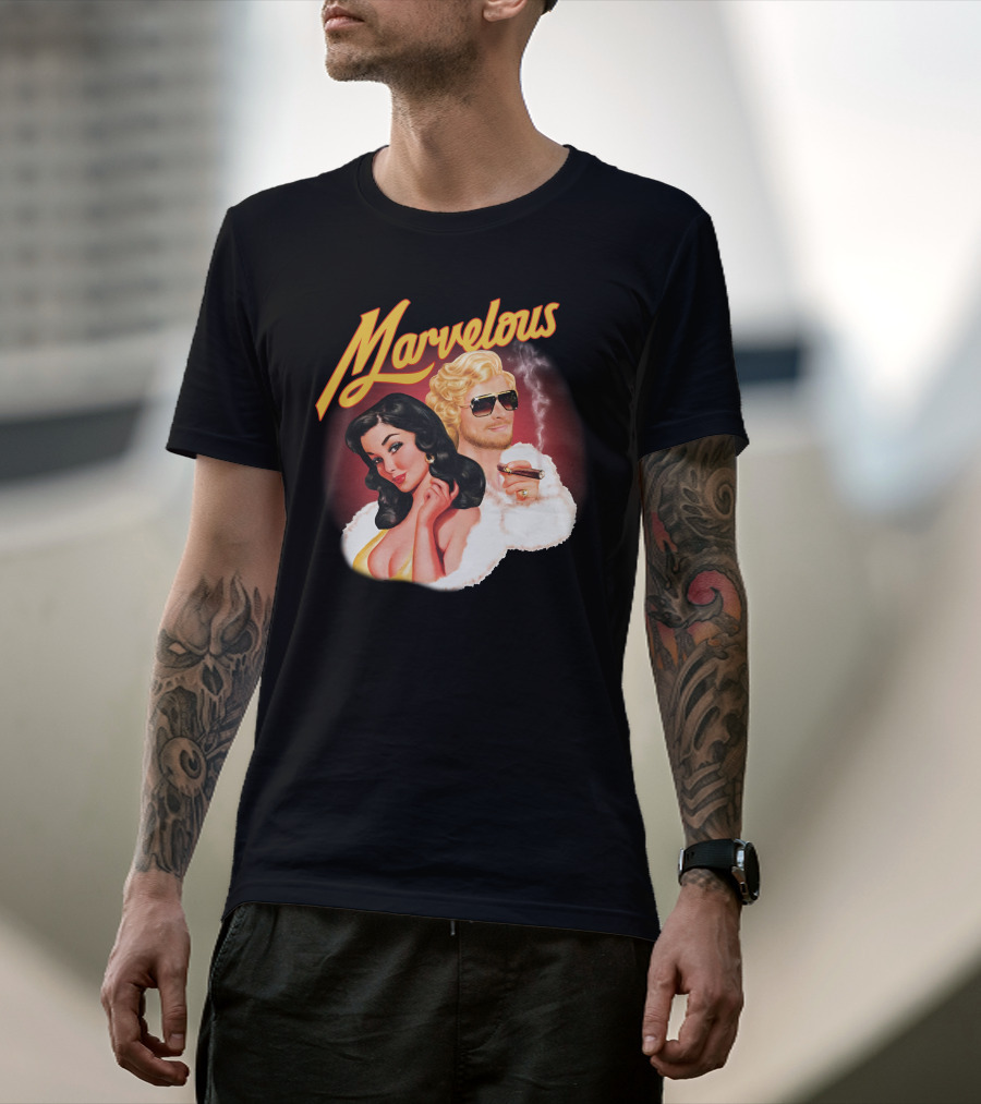 Marvelous Retro Style Couple With Cigars T-Shirt
