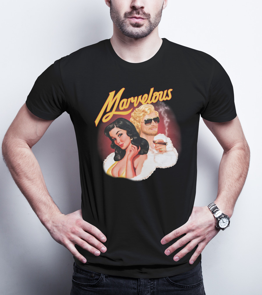 Marvelous Retro Style Couple With Cigars T-Shirt