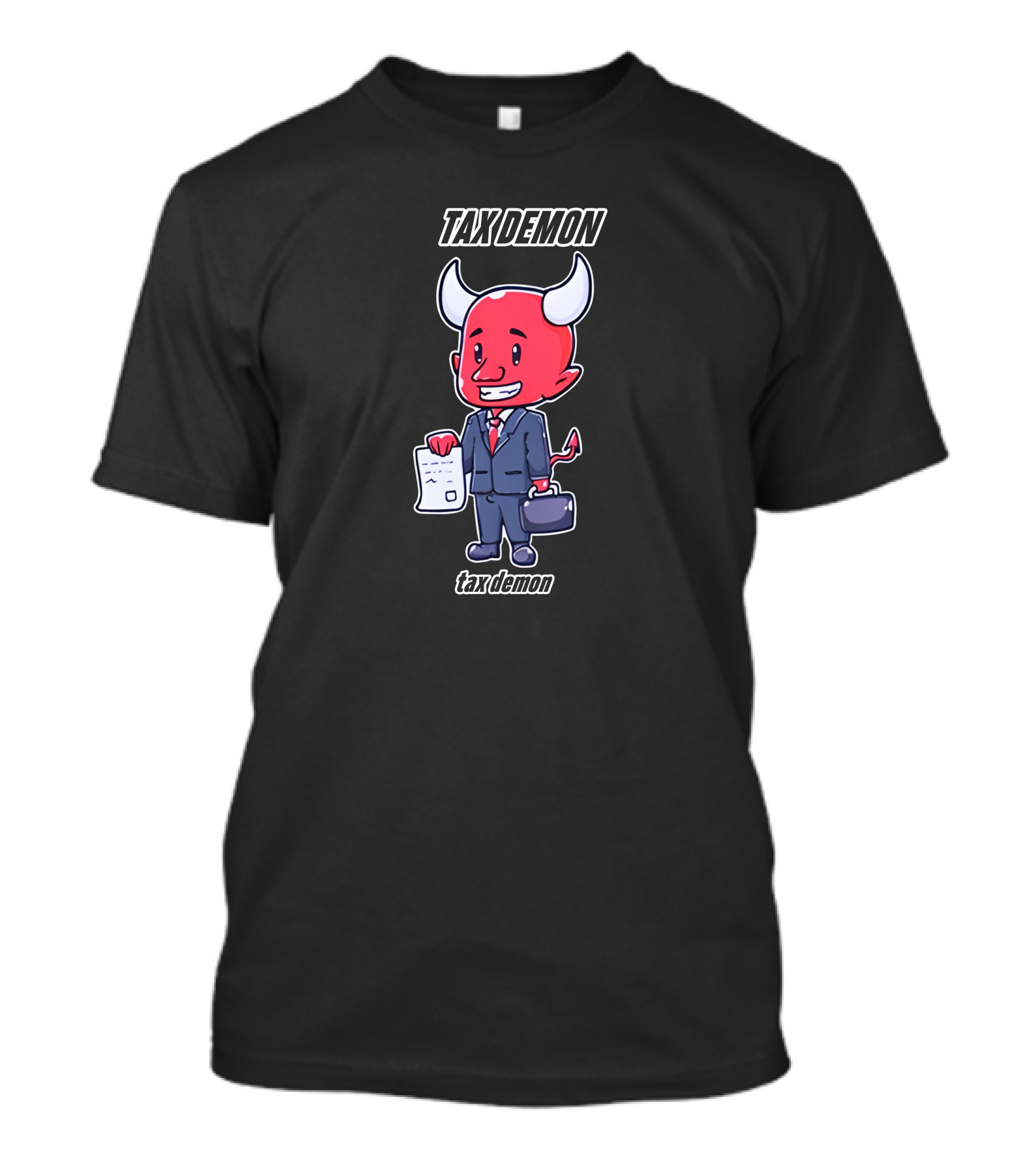 TAX DEMON Red Devil In Business Suit With Document And Briefcase T-Shirt