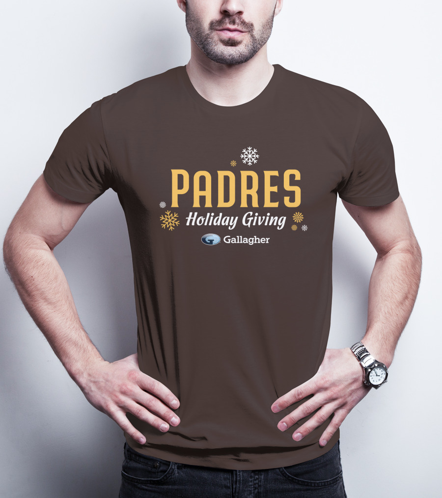 Padres Holiday Giving Gallagher Snowflakes T-Shirt