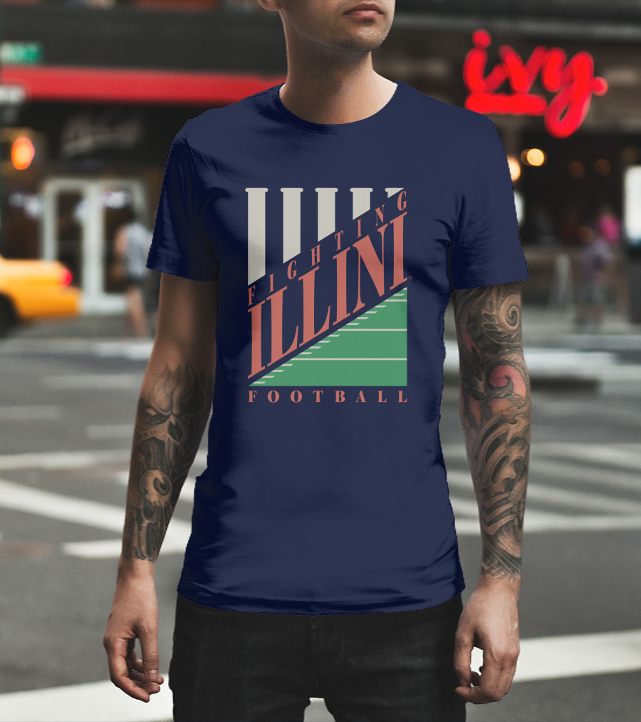 Fighting Illini Football Illinois Field Stripes T-Shirt