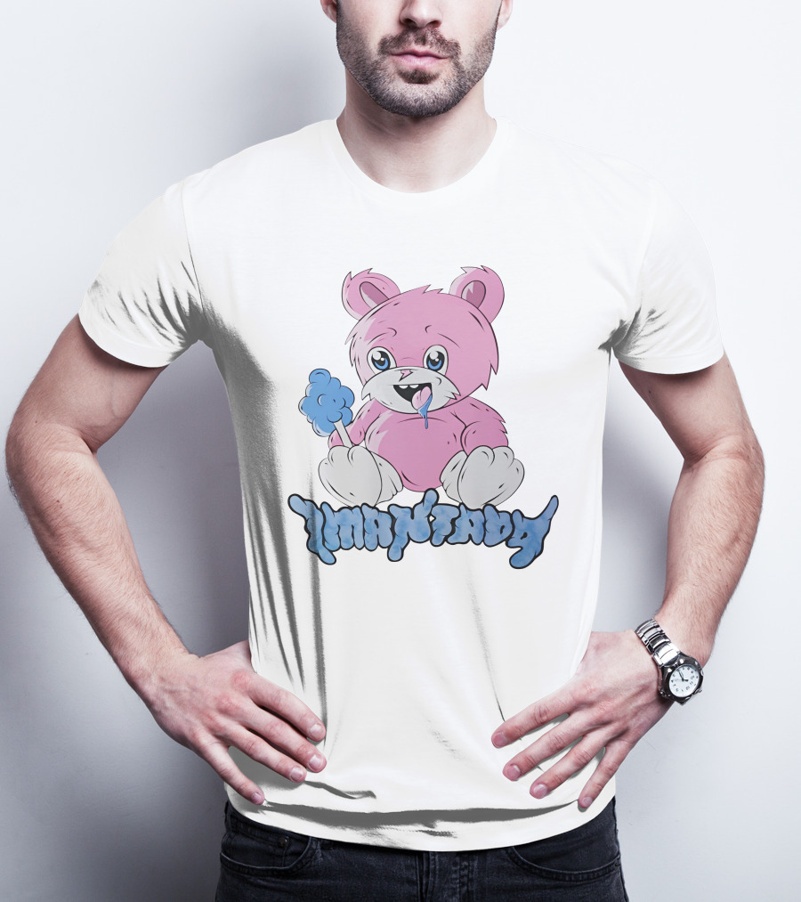 Camiseta Fluffy Cute Imantado Bear With Candyfloss T-Shirt