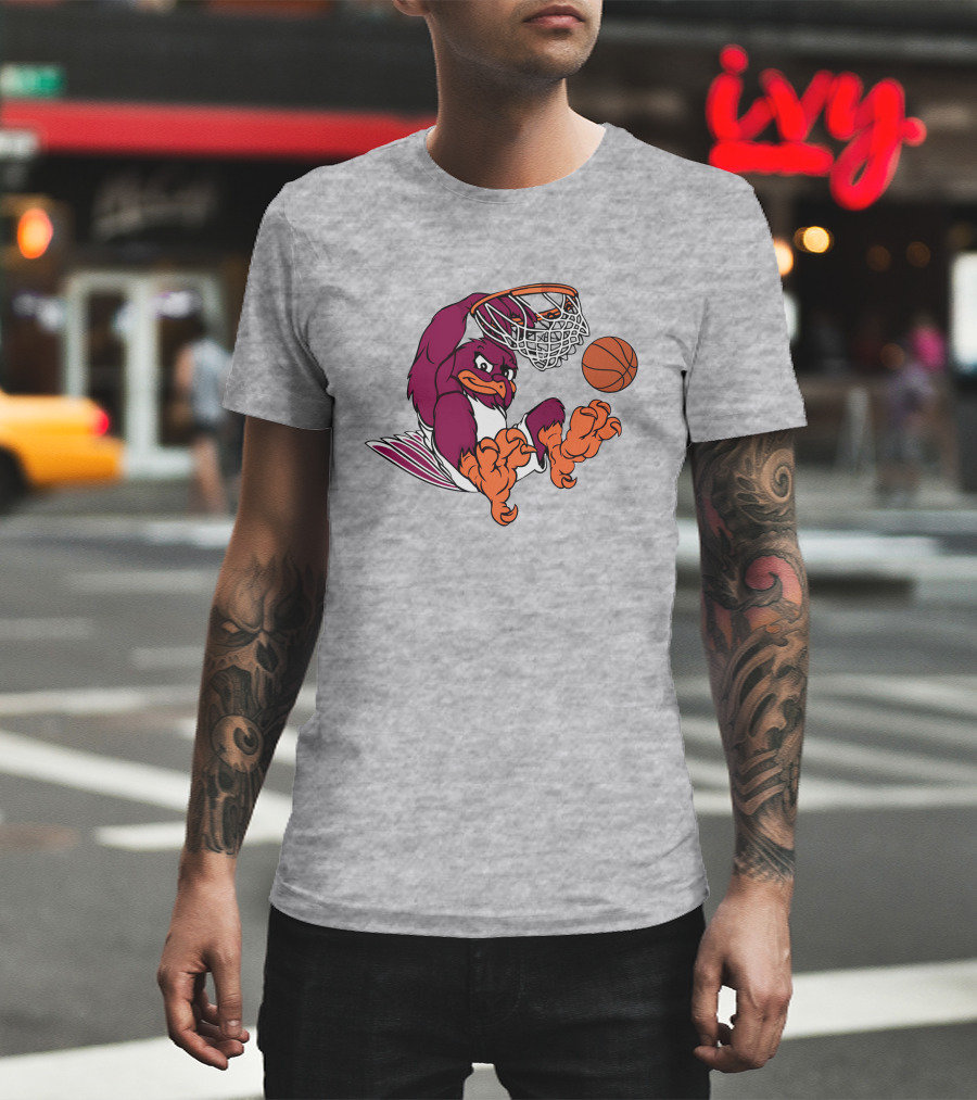Clark Ruhland Hokiebird Basketball Dunk T-Shirt