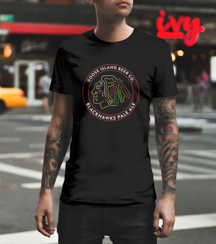 Goose Island Beer Co Blackhawks Pale Ale T-Shirt