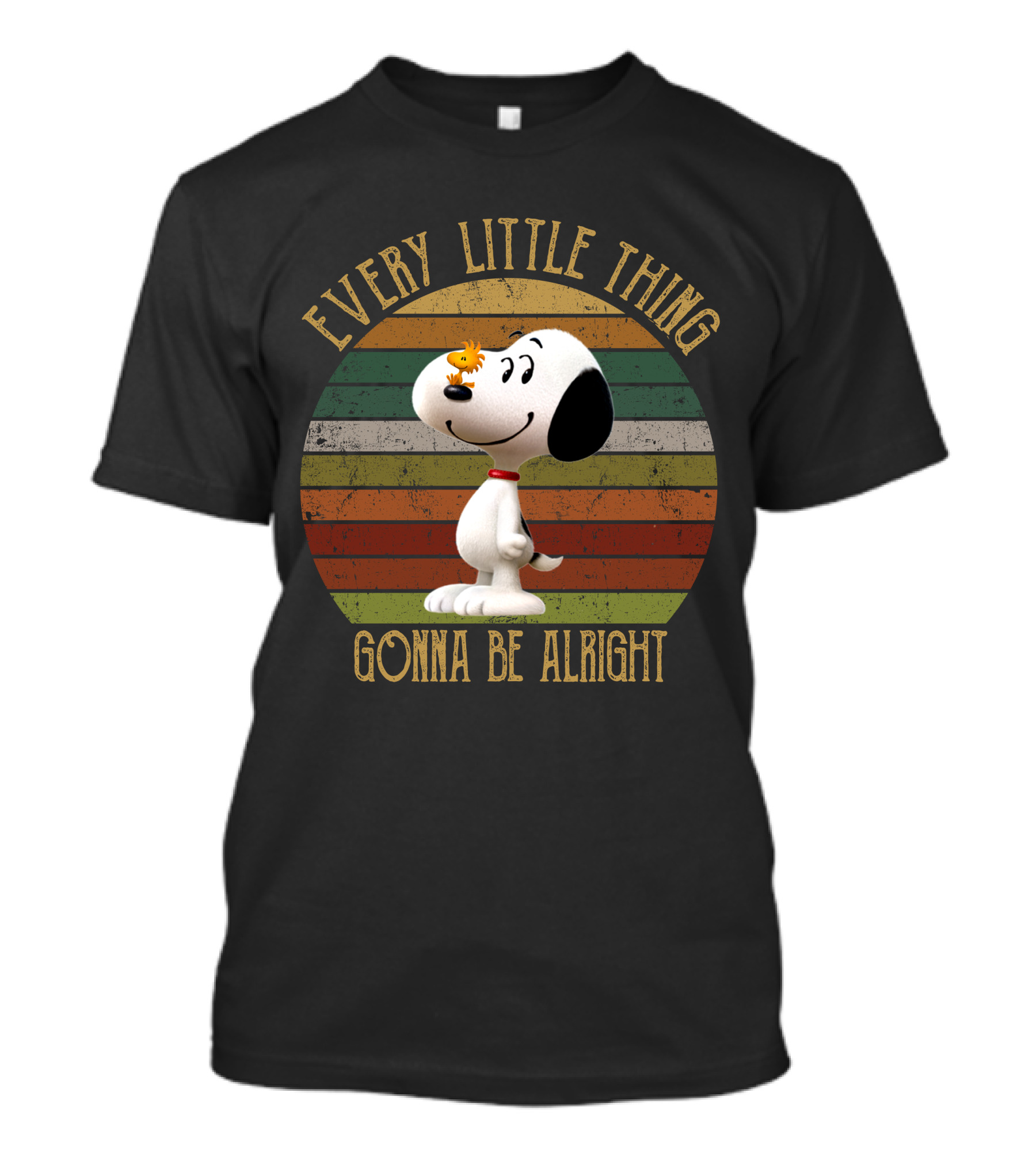 Every Little Thing Gonna Be Alright Snoopy Woodstock Vintage Circle T-Shirt