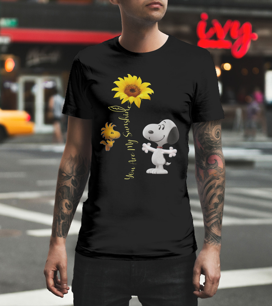 Snoopy And Woodstock You Are My Sunshine Sunflower T-Shirt