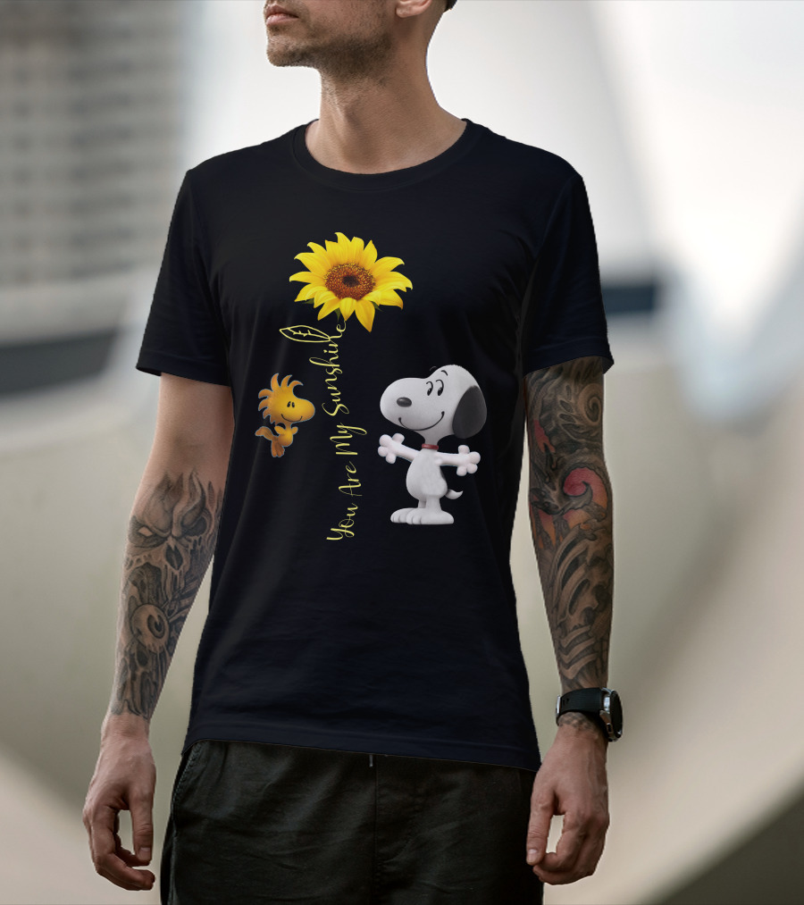 Snoopy And Woodstock You Are My Sunshine Sunflower T-Shirt