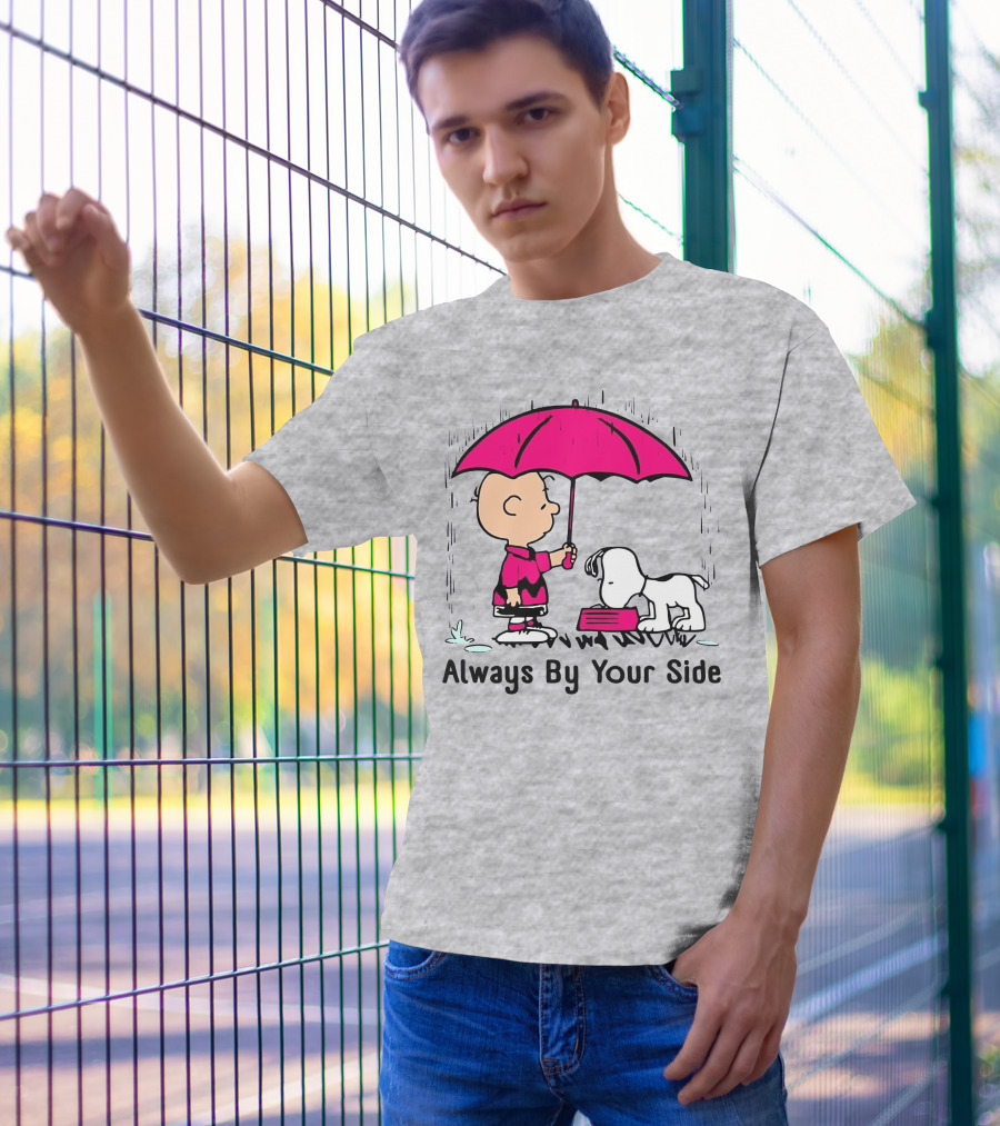 Always By Your Side Charlie Brown Snoopy Umbrella T-Shirt