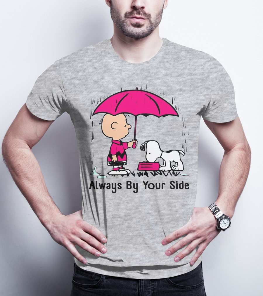 Always By Your Side Charlie Brown Snoopy Umbrella T-Shirt