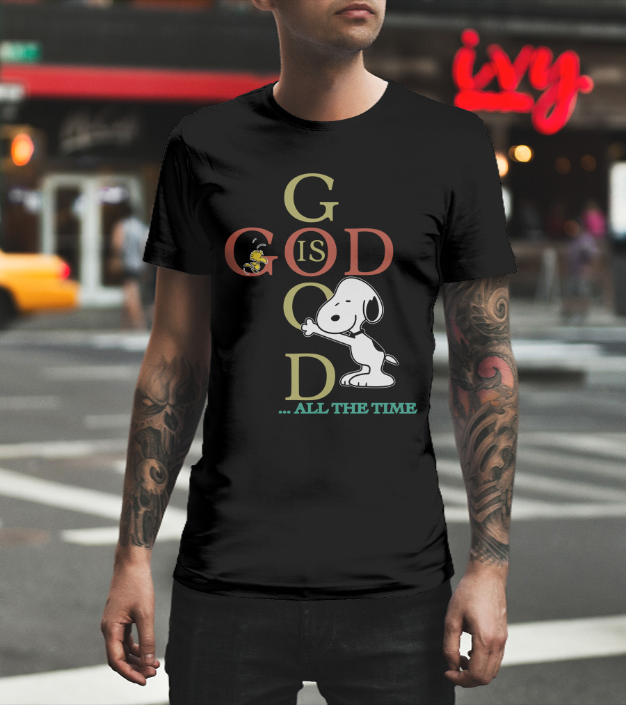 Snoopy And Woodstock God Is Good All The Time Peanuts Collection T-Shirt