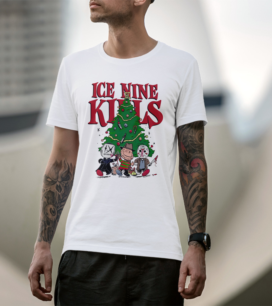 Merry Christmas Ice Nine Kills Horror Characters Christmas Tree T-Shirt