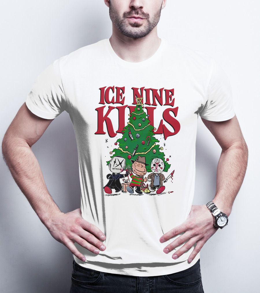 Merry Christmas Ice Nine Kills Horror Characters Christmas Tree T-Shirt