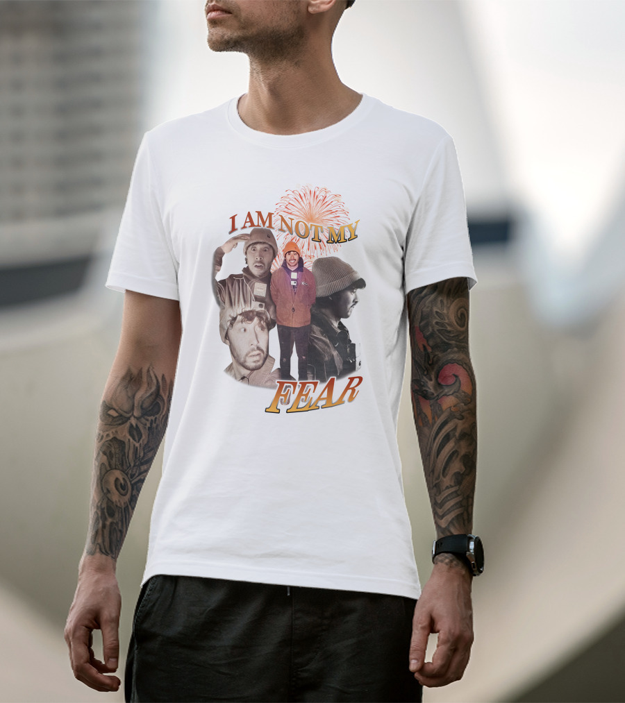 I Am Not My Fear Fireworks And Collage Portraits T-Shirt