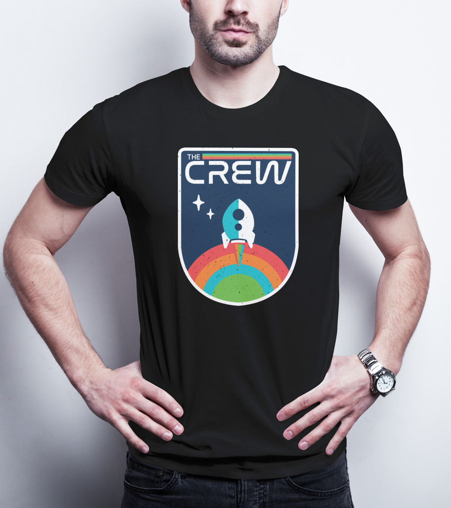 THE CREW Vintage Rocket Launch Cosmic Rainbow T-Shirt