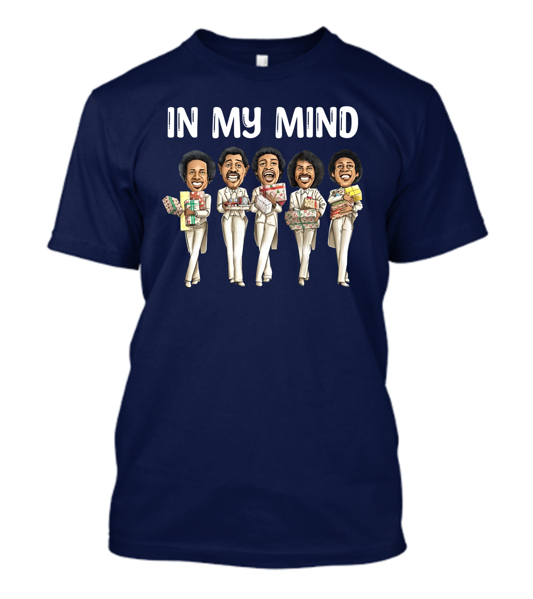 In My Mind Blackest Christmas Theme Holiday Gift Holding Group T-Shirt