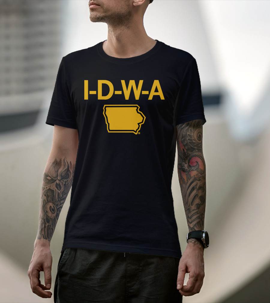 IDWA Yellow Iowa Outline T-Shirt
