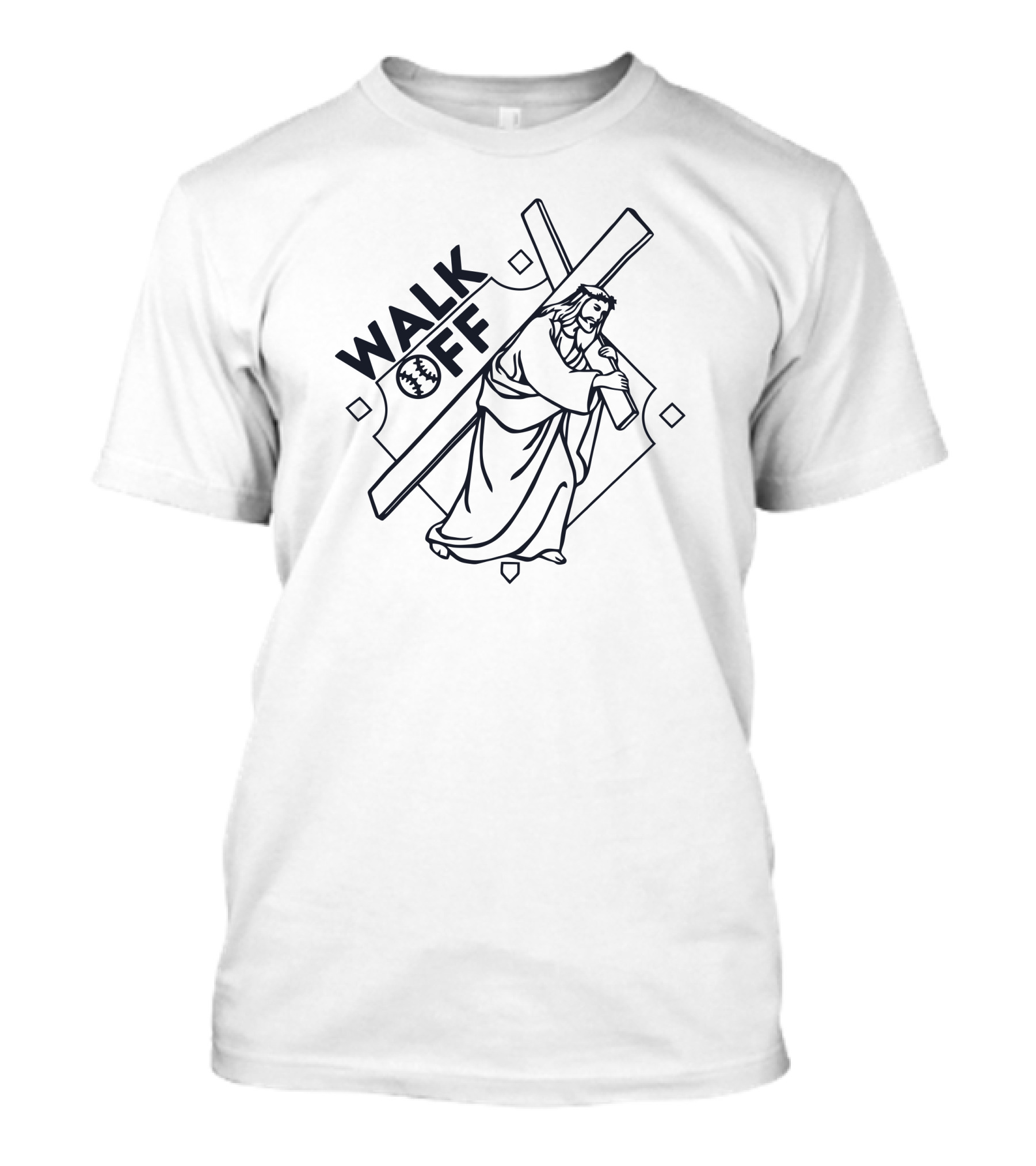 Baseball Truth Walk Off Jesus Carrying Cross T-Shirt