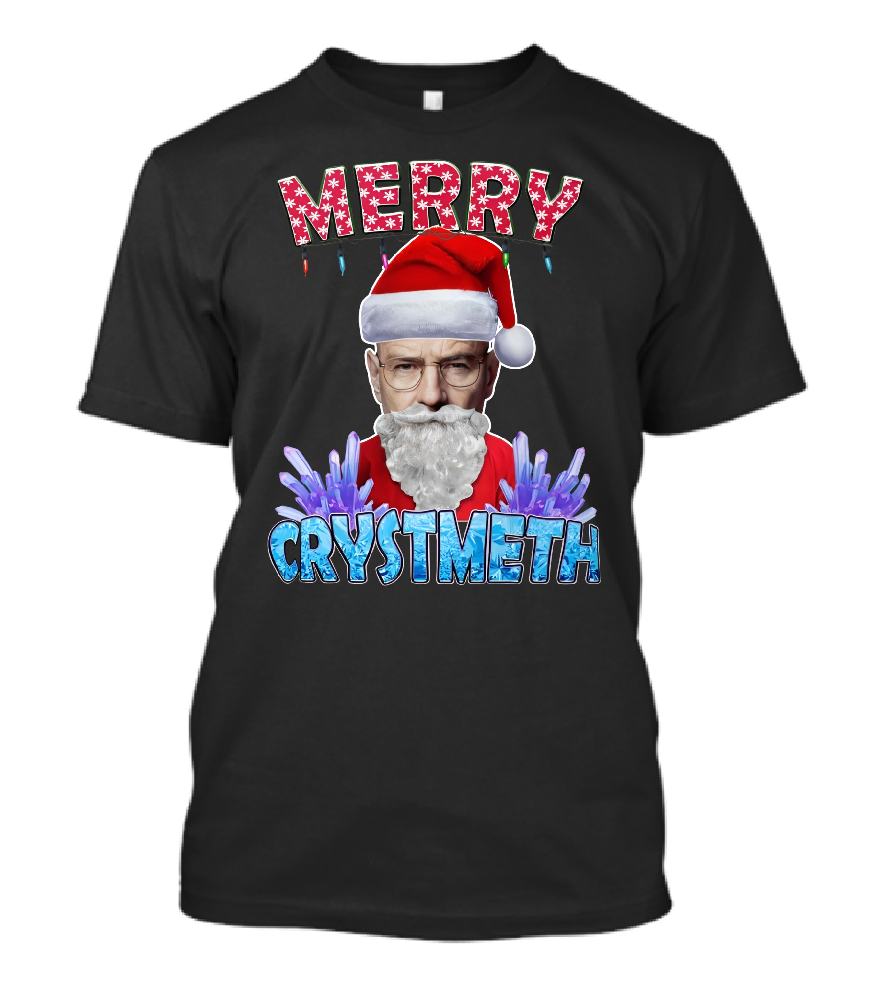 Merry Crystmeth Santa With Breaking Bad Inspired Elements T-Shirt