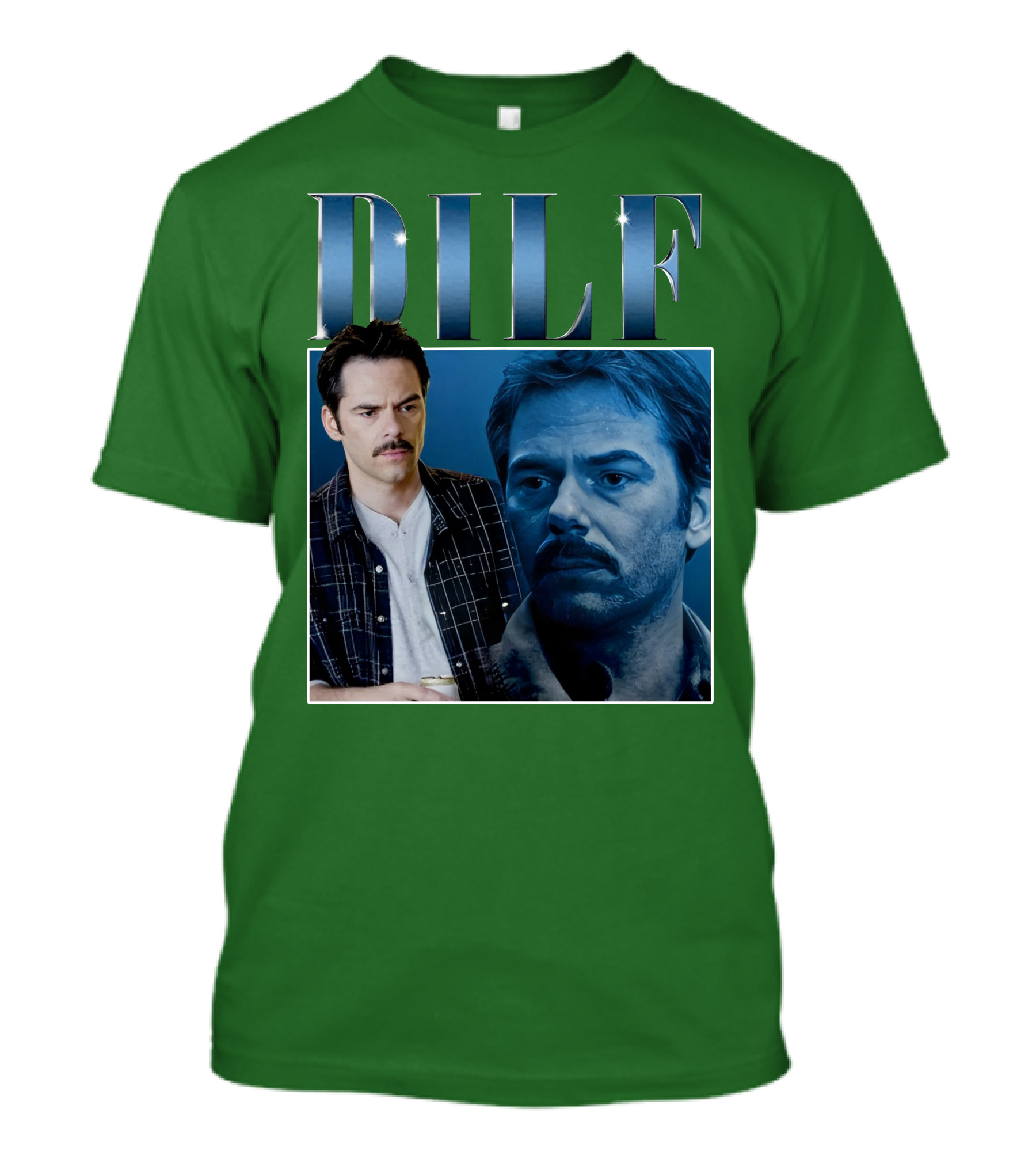 Charlie Swan DILF Mustache Double T-Shirt