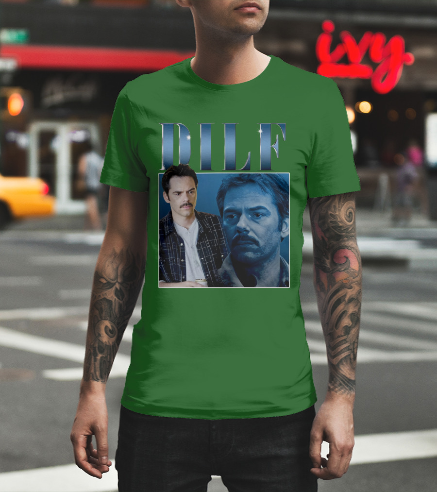 Charlie Swan DILF Mustache Double T-Shirt