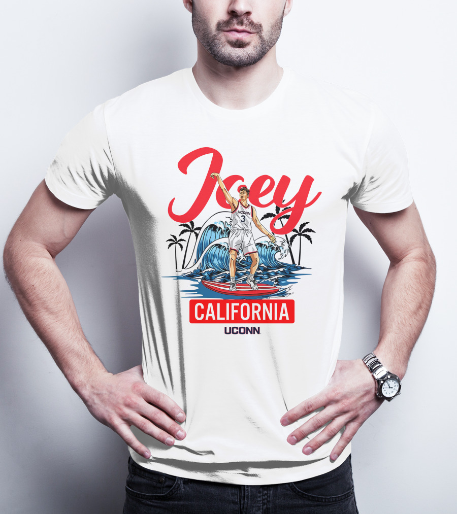 Joey California UConn Surfing Basketball Wave T-Shirt
