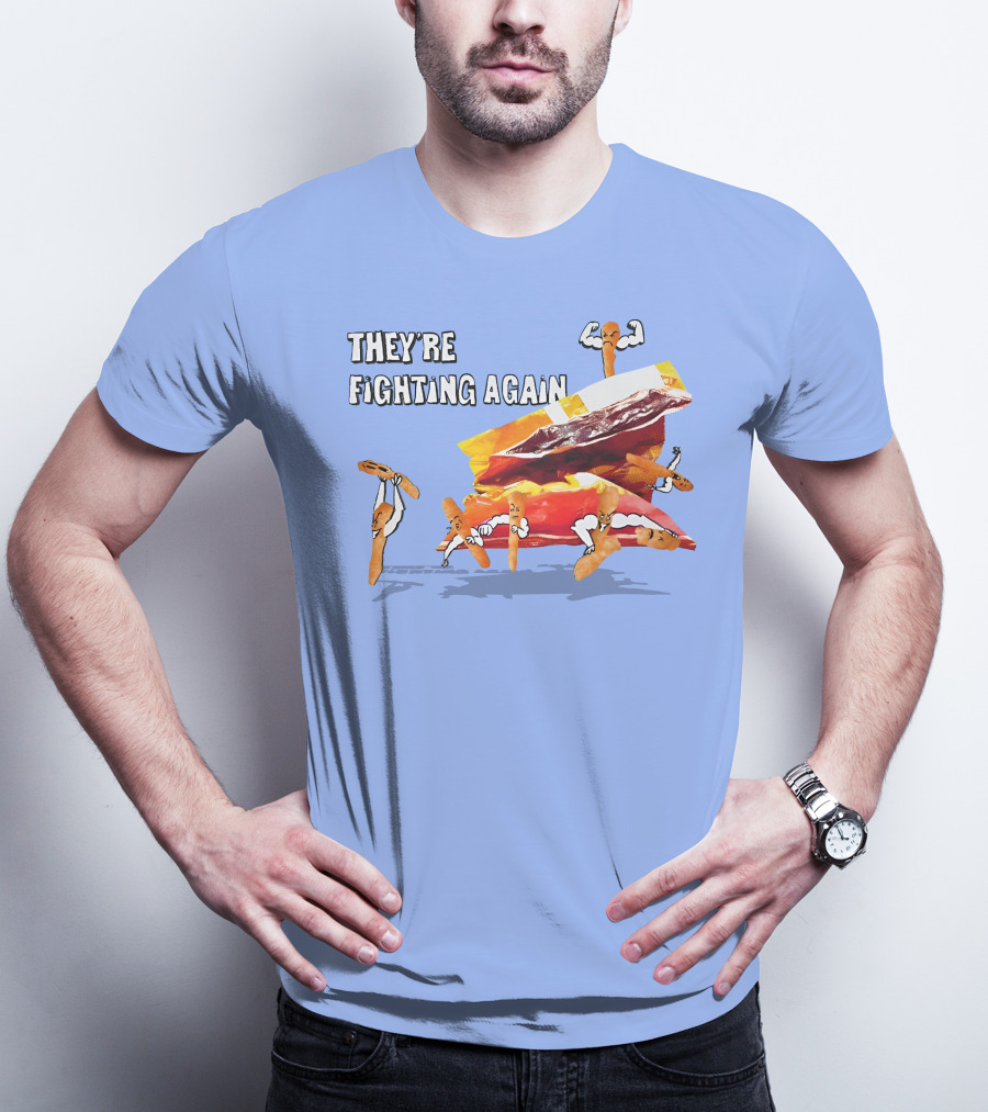 They're Fighting Again Pretzel Snack Showdown Fun T-Shirt