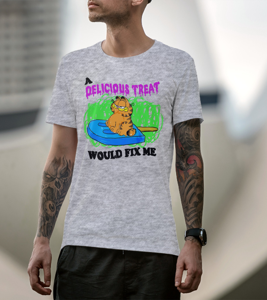 Garfield A Delicious Treat Would Fix Me Popsicle T-Shirt