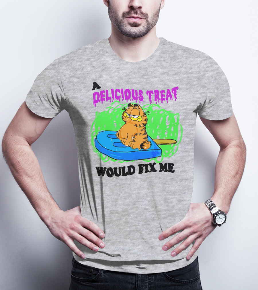 Garfield A Delicious Treat Would Fix Me Popsicle T-Shirt
