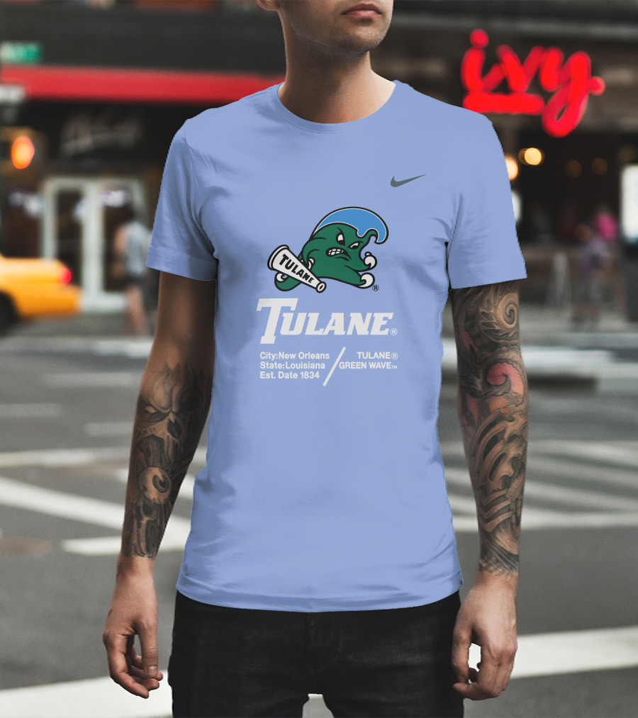 Tulane Green Wave New Orleans Louisiana Est 1834 T-Shirt