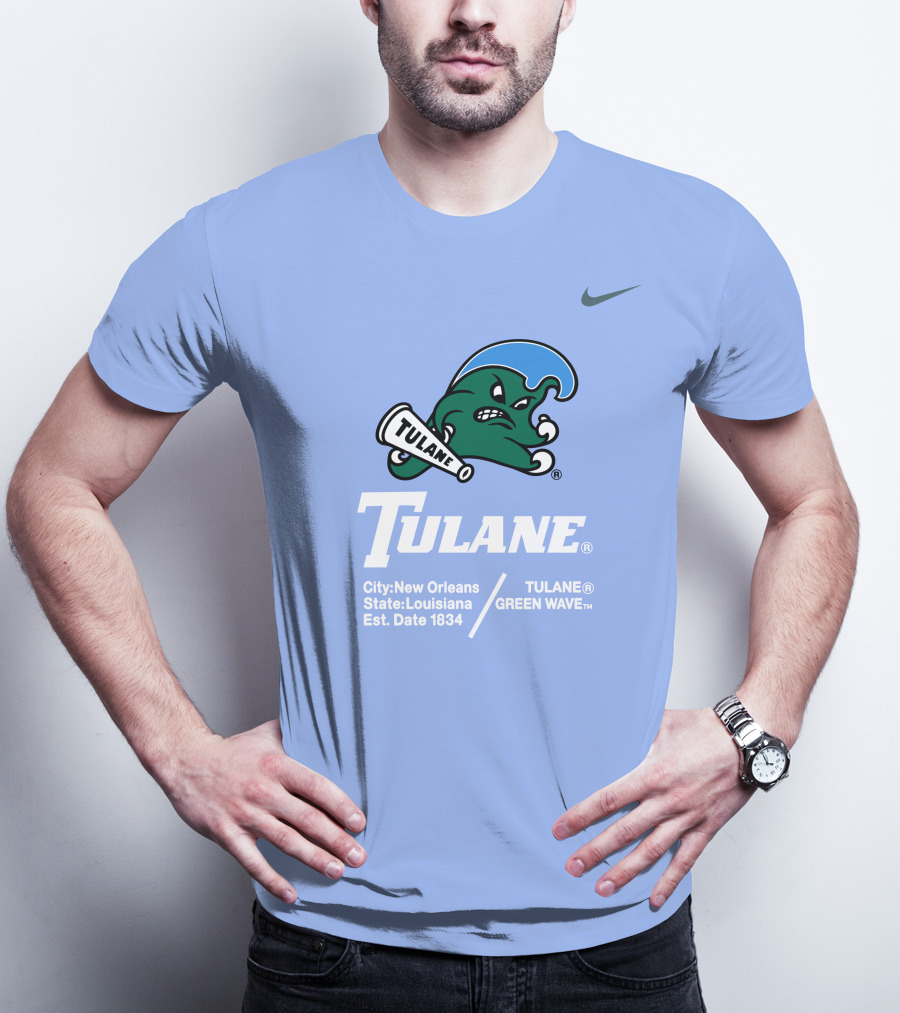 Tulane Green Wave New Orleans Louisiana Est 1834 T-Shirt