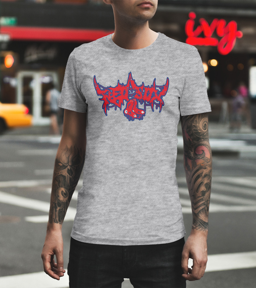 Death Metal Style Red Sox Emo T-Shirt