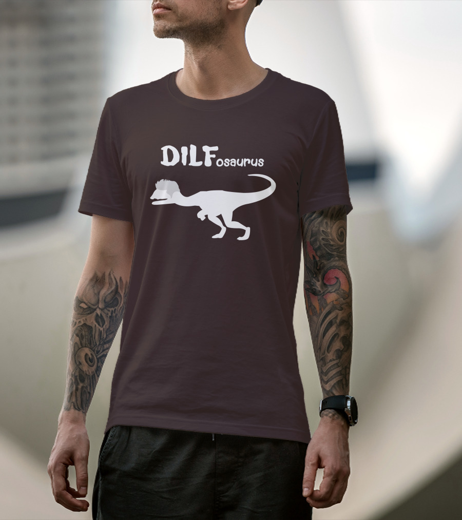 DILFosaurus Dinosaur Silhouette With Hairstyle T-Shirt