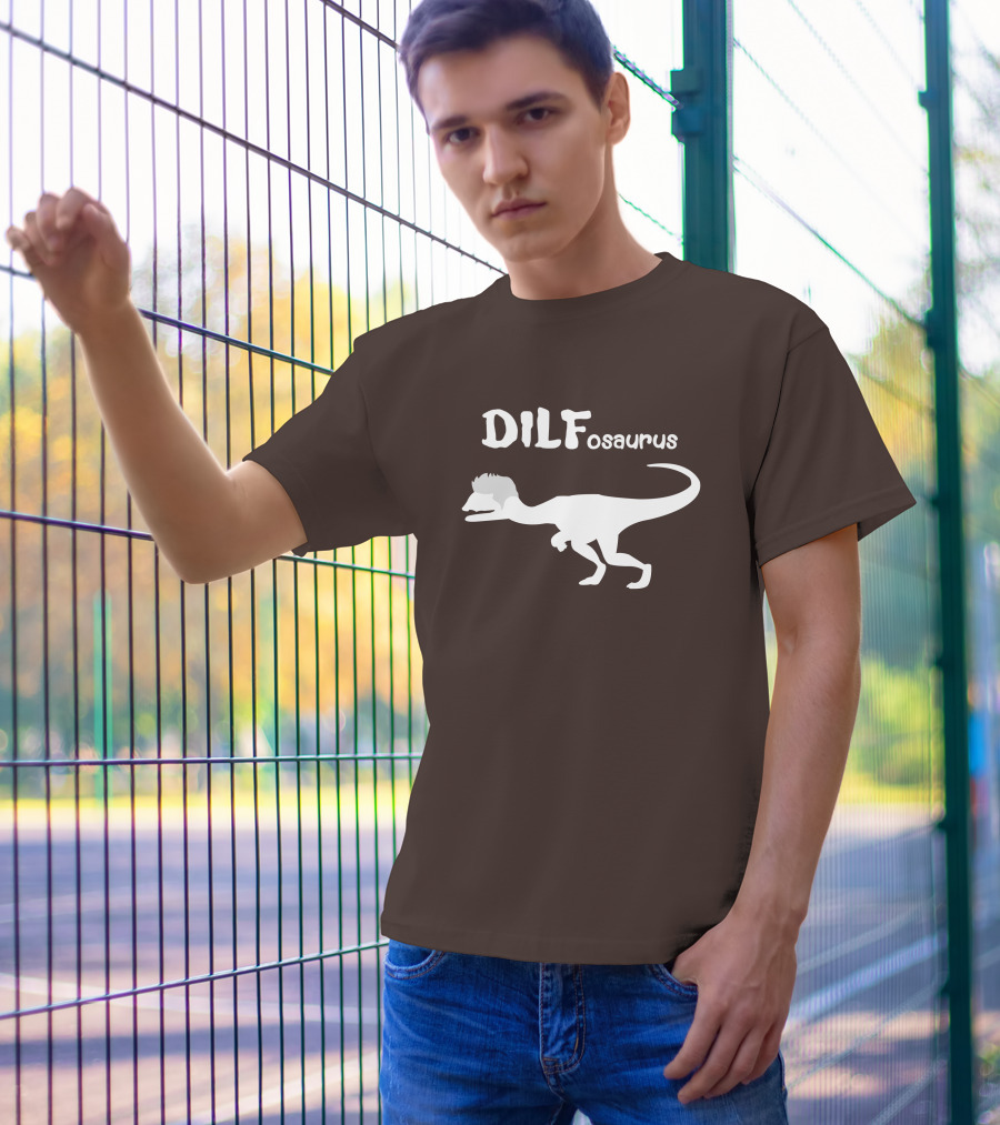 DILFosaurus Dinosaur Silhouette With Hairstyle T-Shirt