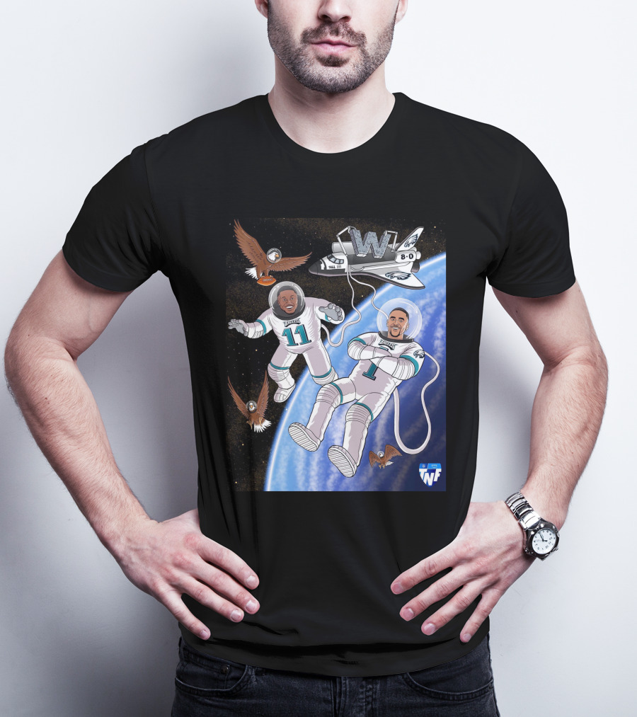 W 8-0 Astronauts With Eagles Flying High Baby TNF T-Shirt