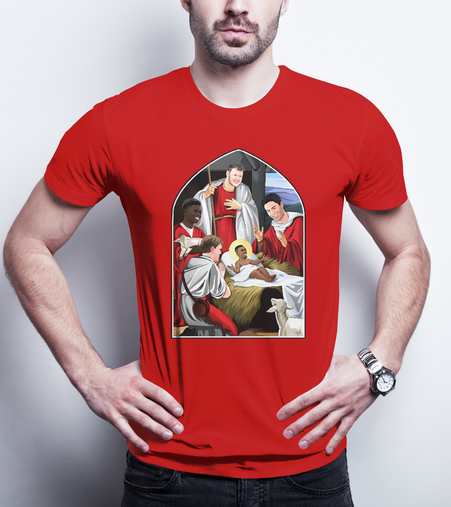 Victoriamscott Adults Jesus Saka Nativity Gunners Christmas Jumper T-Shirt