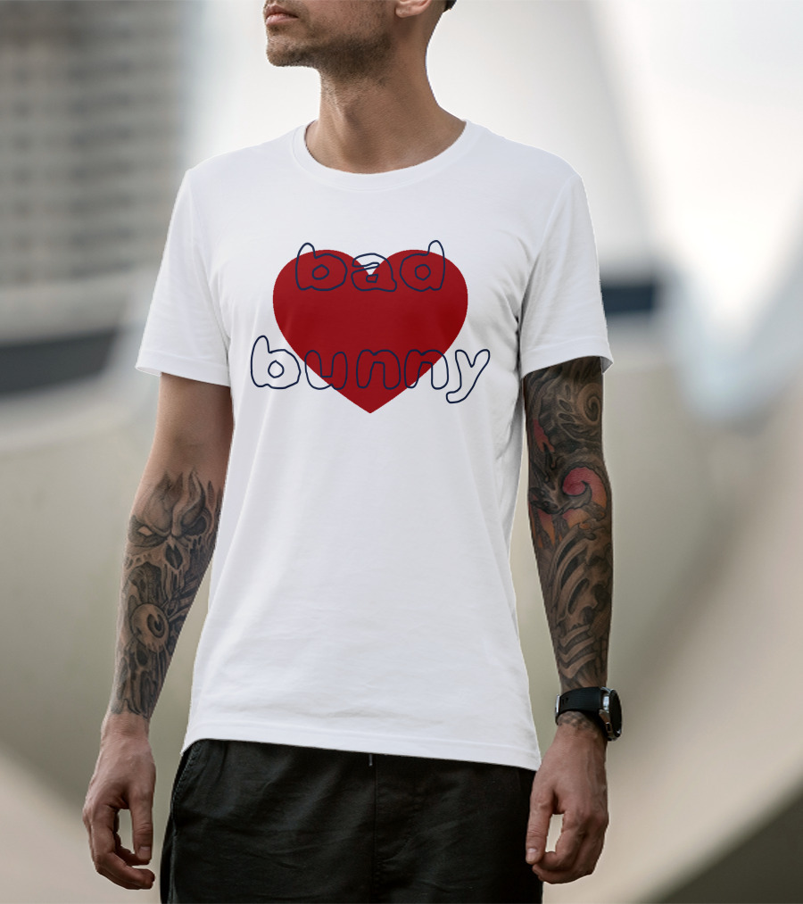 Bad Bunny Red Heart Sanbenito T-Shirt